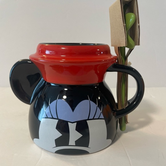 Disney | Dining | Disney Minnie Mouse Mug With Spoon Stoneware 7 Oz ...